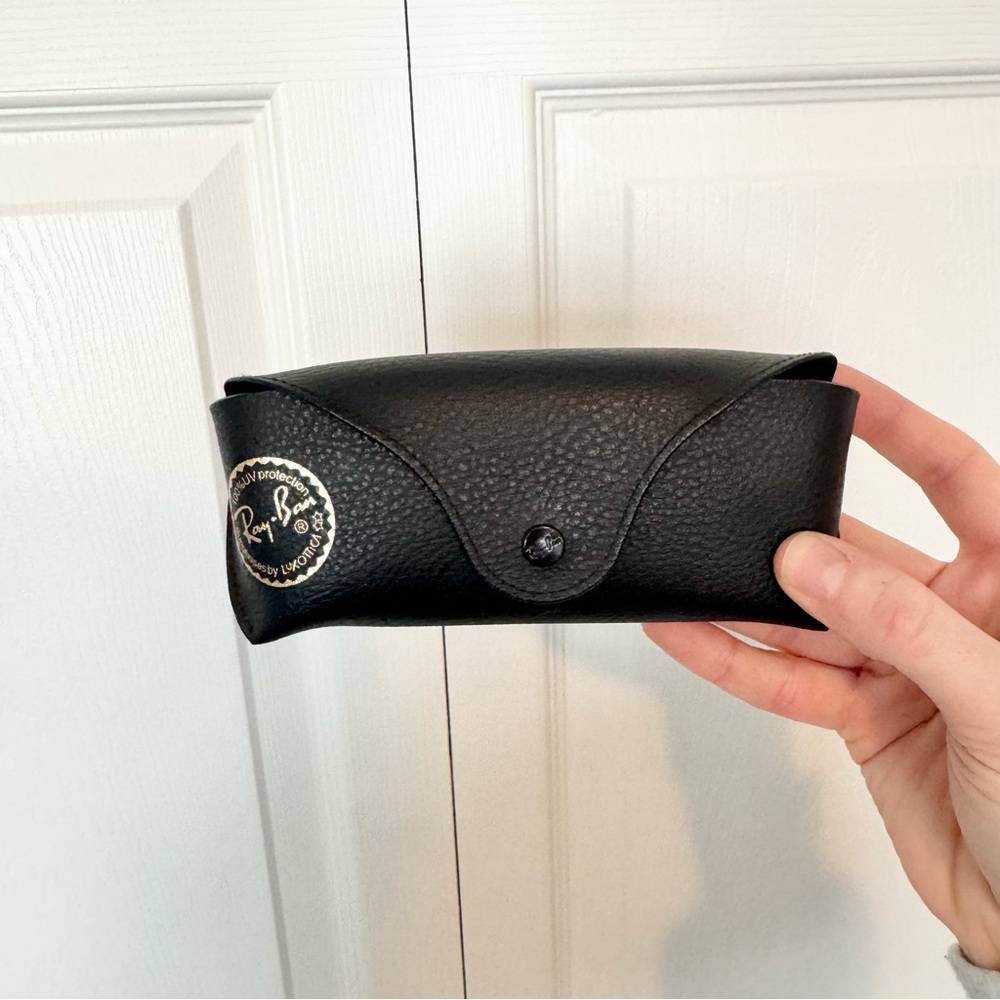 New Ray Ban Black And Gold Sunglasses Case - Gem